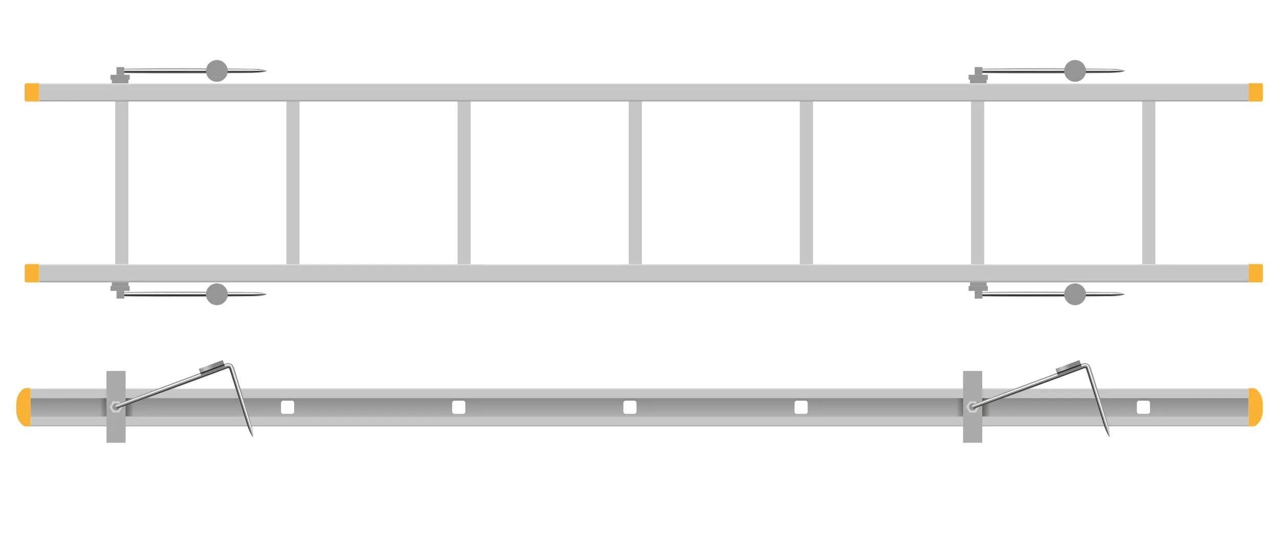 NOR-BAS Spiked roof ladder - W.steps